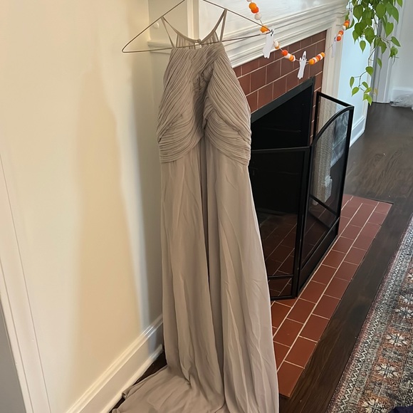 Dresses | Grey Halter Top Maxi Bridesmaid Styled Dress | Poshmark